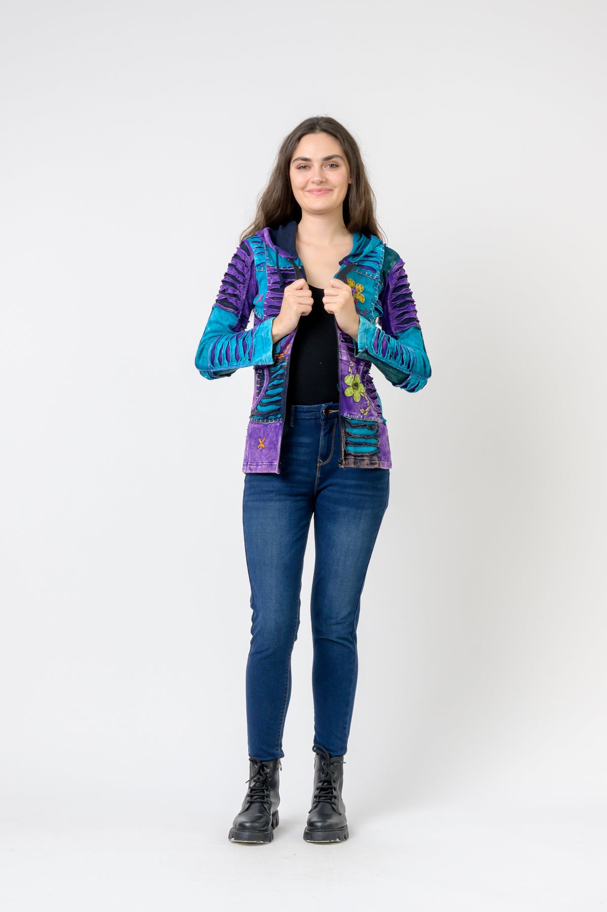 Rhea Bold Vented Cotton Jacket | Henna Shoppe