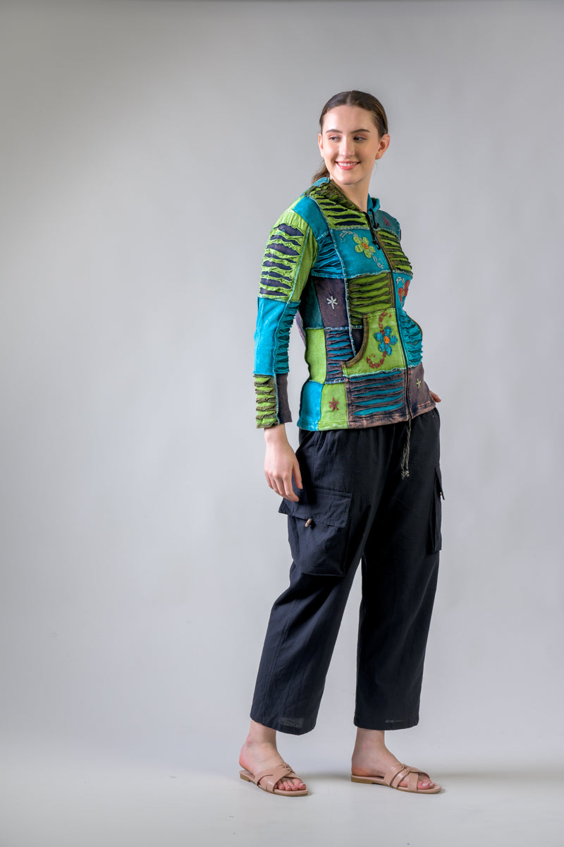 Rhea Bold Vented Flower Jacket | Henna Shoppe